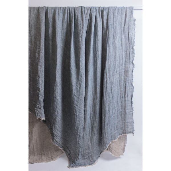 Kent Linen Bedspread-Peacock - Greene & Co Interiors